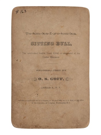 NATIVE AMERICANS. GOFF, O.S., photographer. A group of 2 cabinet cards ...